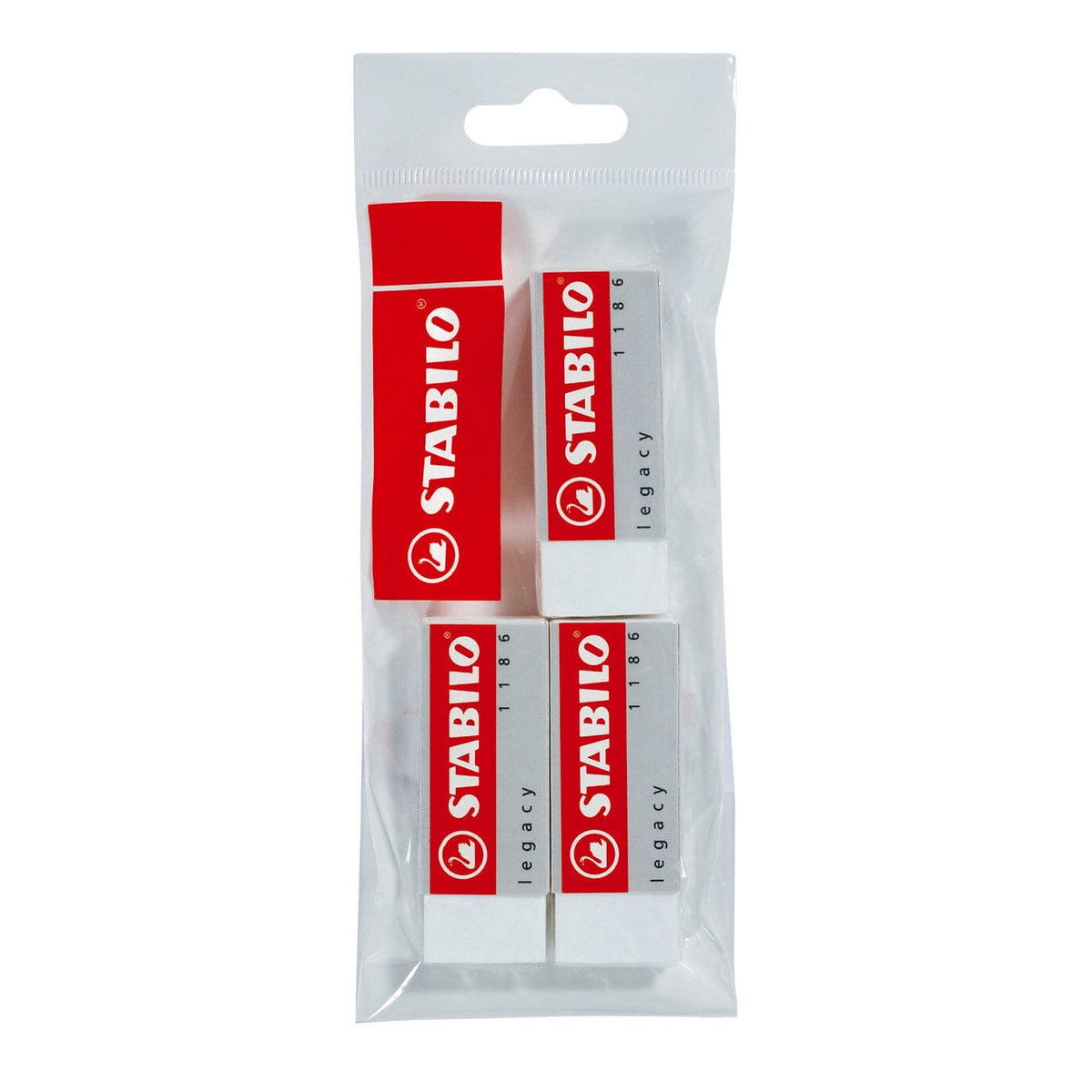 Radiera STABILO Legacy 1186, alb, 3 bucati / set eco – Paperie.ro